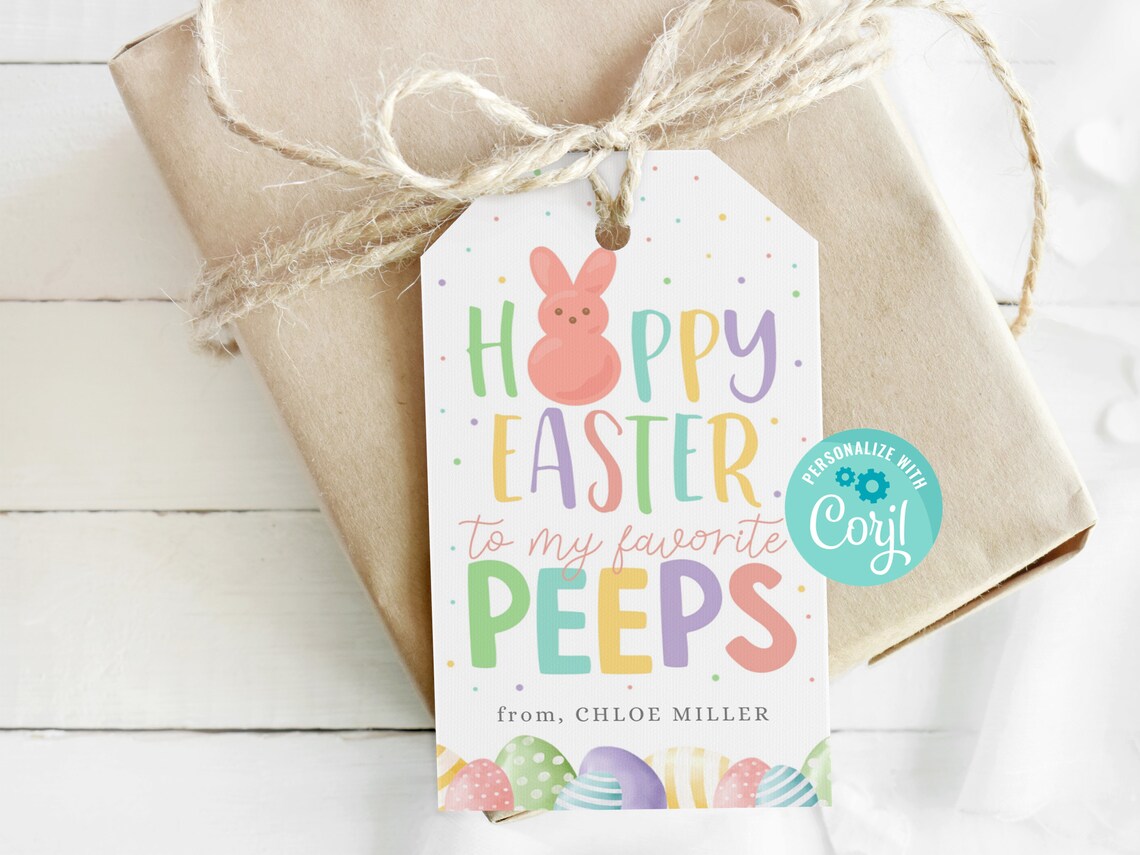 Printable Hoppy Easter to My Favorite Peeps Gift Tag Instant - Etsy