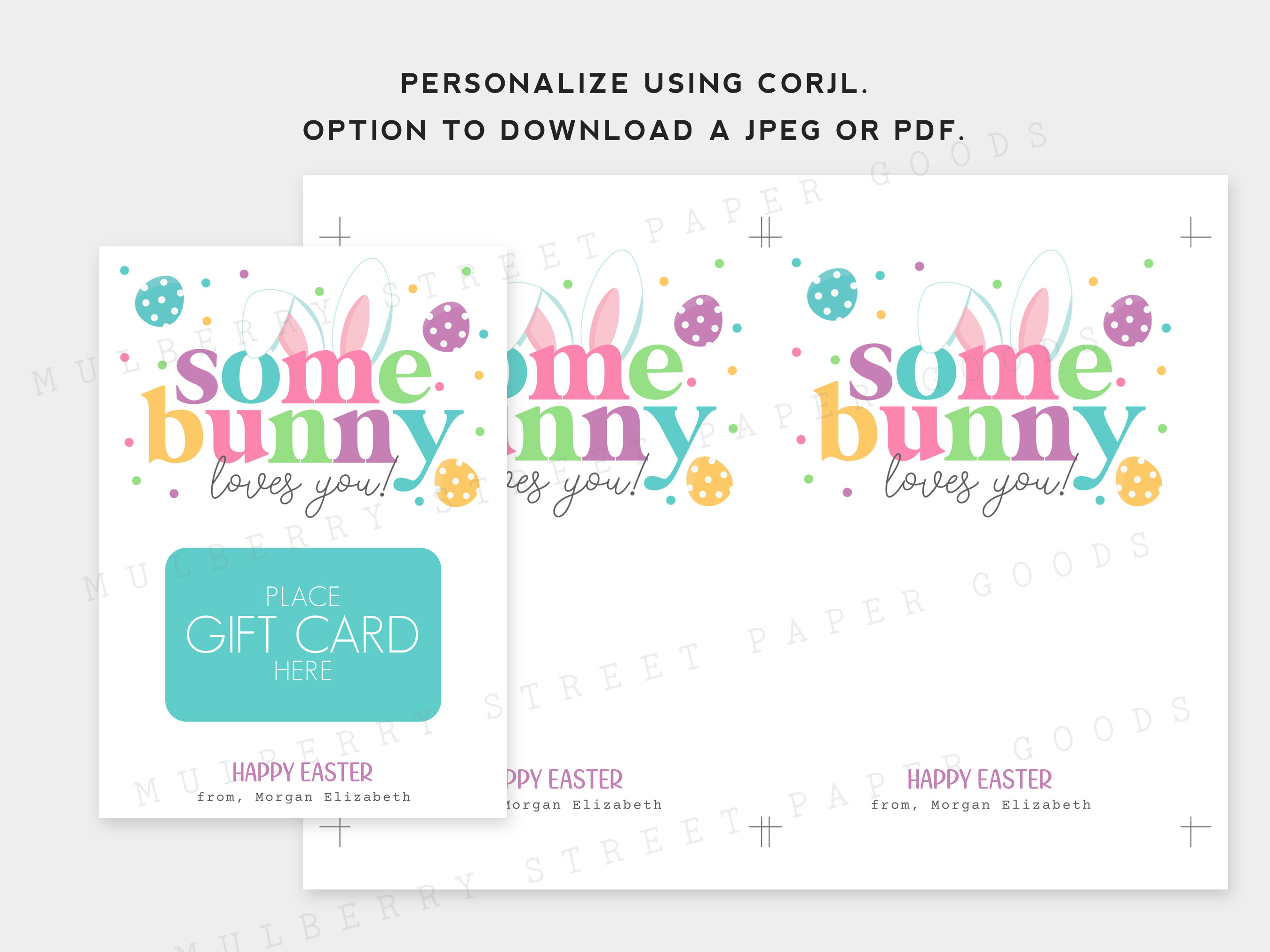 Printable Some Bunny Loves You Easter Gift Card Holder, Happy Easter ...