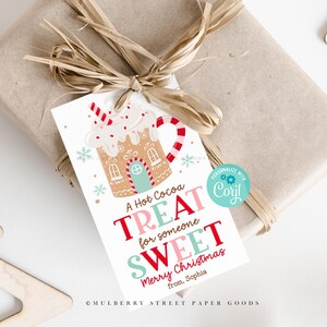 Editable Christmas Hot Cocoa Gift Tag Digital Download Hot Chocolate ...