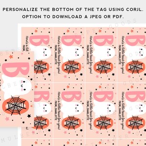 Halloween Printable Tag Pink Halloween Boo Tag Halloween Party Favor ...