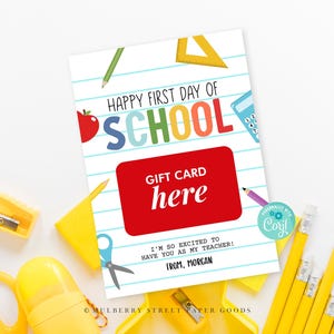 Printable First Day of School Gift Card Holder, Welcome Back to School ...