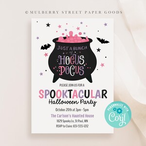 Editable Halloween Party Invitation Template Hocus Pocus Halloween ...