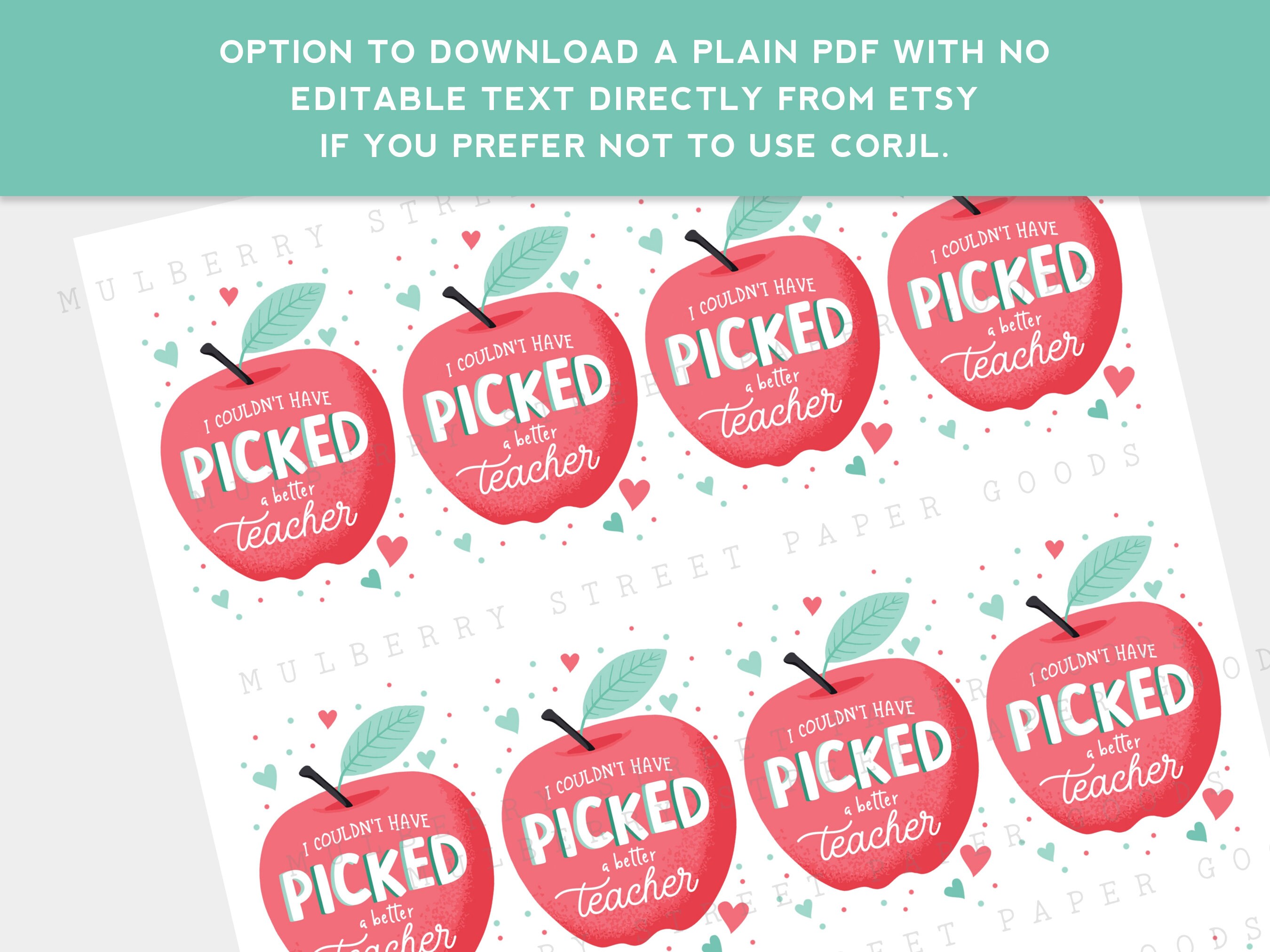 Back to School Teacher Gift Tag Printable First Day of School Teacher ...