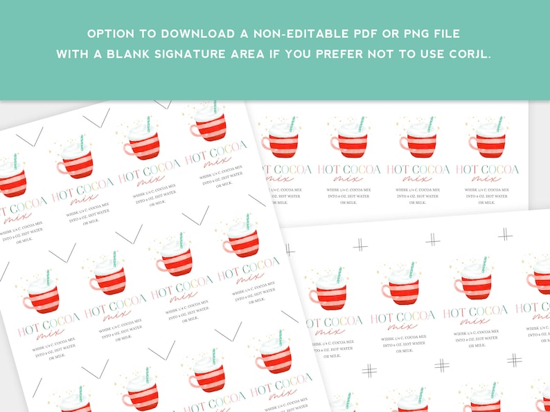 Printable Hot Cocoa Mix Gift Tag, Winter Hot Chocolate Editable Tag ...