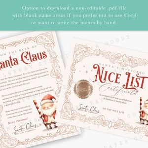 Editable Letter From Santa Canva Template Personalized Santa Nice List ...