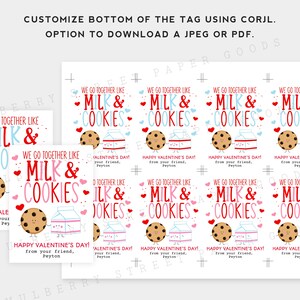 Printable We Go Together Like Cookies and Milk Valentine's Day Card ...