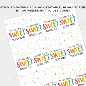 Printable It's Going to Be a Sweet School Year Gift Tag, First Day of ...