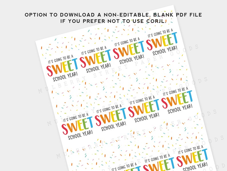 Printable It's Going to Be a Sweet School Year Gift Tag, First Day of ...