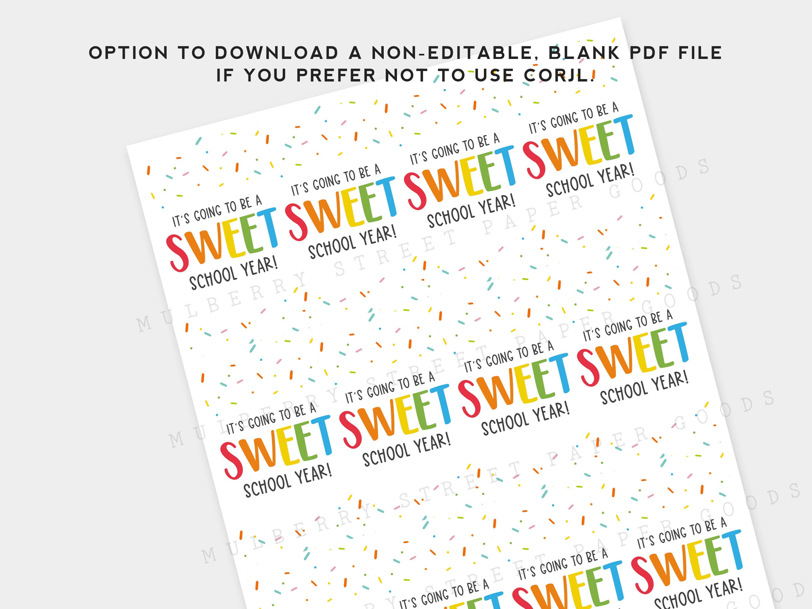 Printable It's Going to Be a Sweet School Year Gift Tag - Etsy