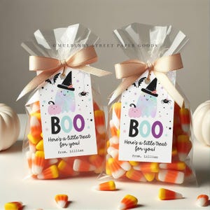 Printable Halloween Favor Tags Boo Gift Tags Trick or Treat Bag Tag ...