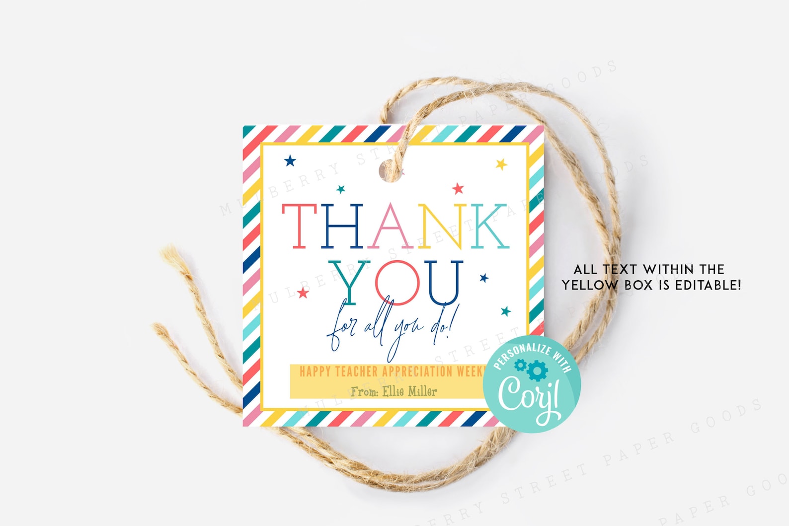 Printable Teacher Appreciation Gift Tag Instant Download - Etsy