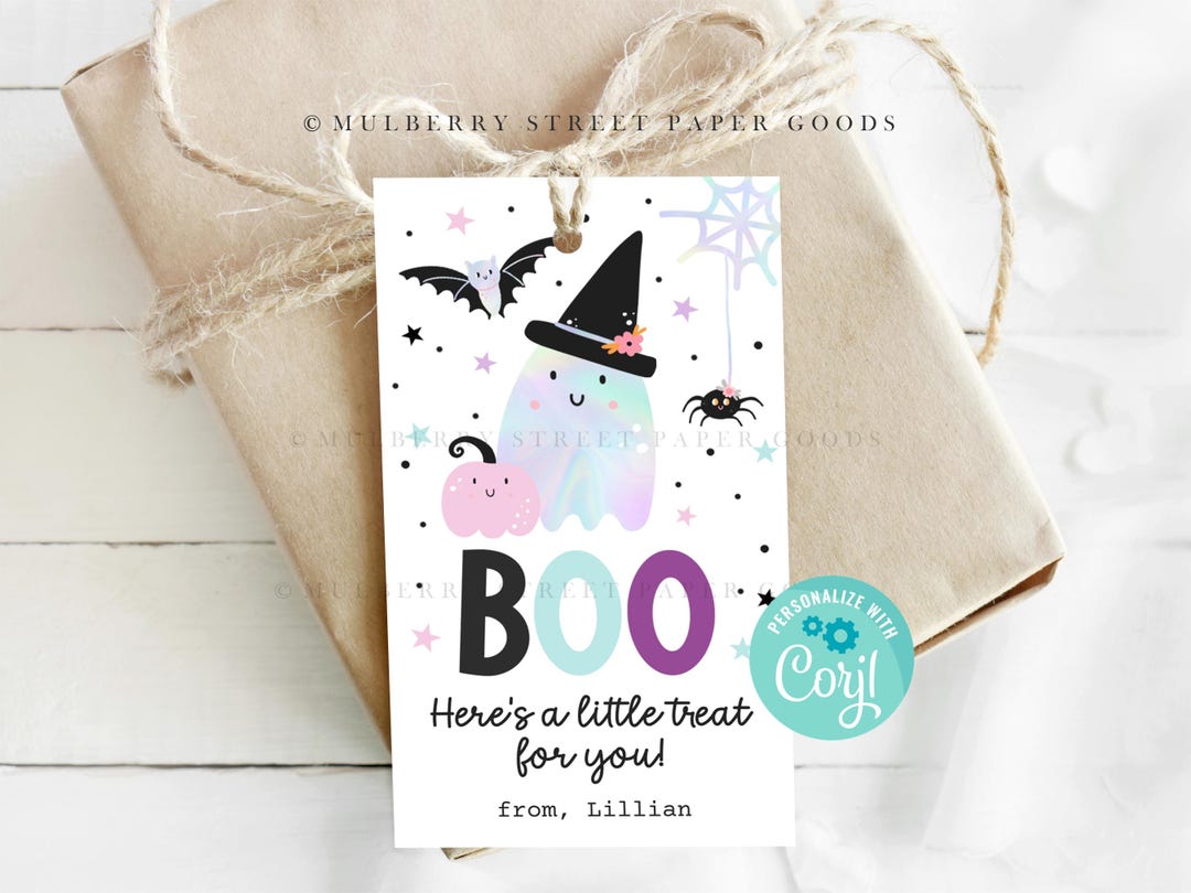 Printable Halloween Favor Tags Boo Gift Tags Trick or Treat Bag Tag ...