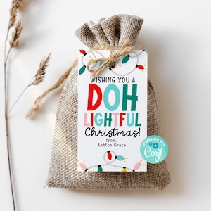 Editable Play Dough Gift Tag Digital Download Doh Christmas Gift Tag ...