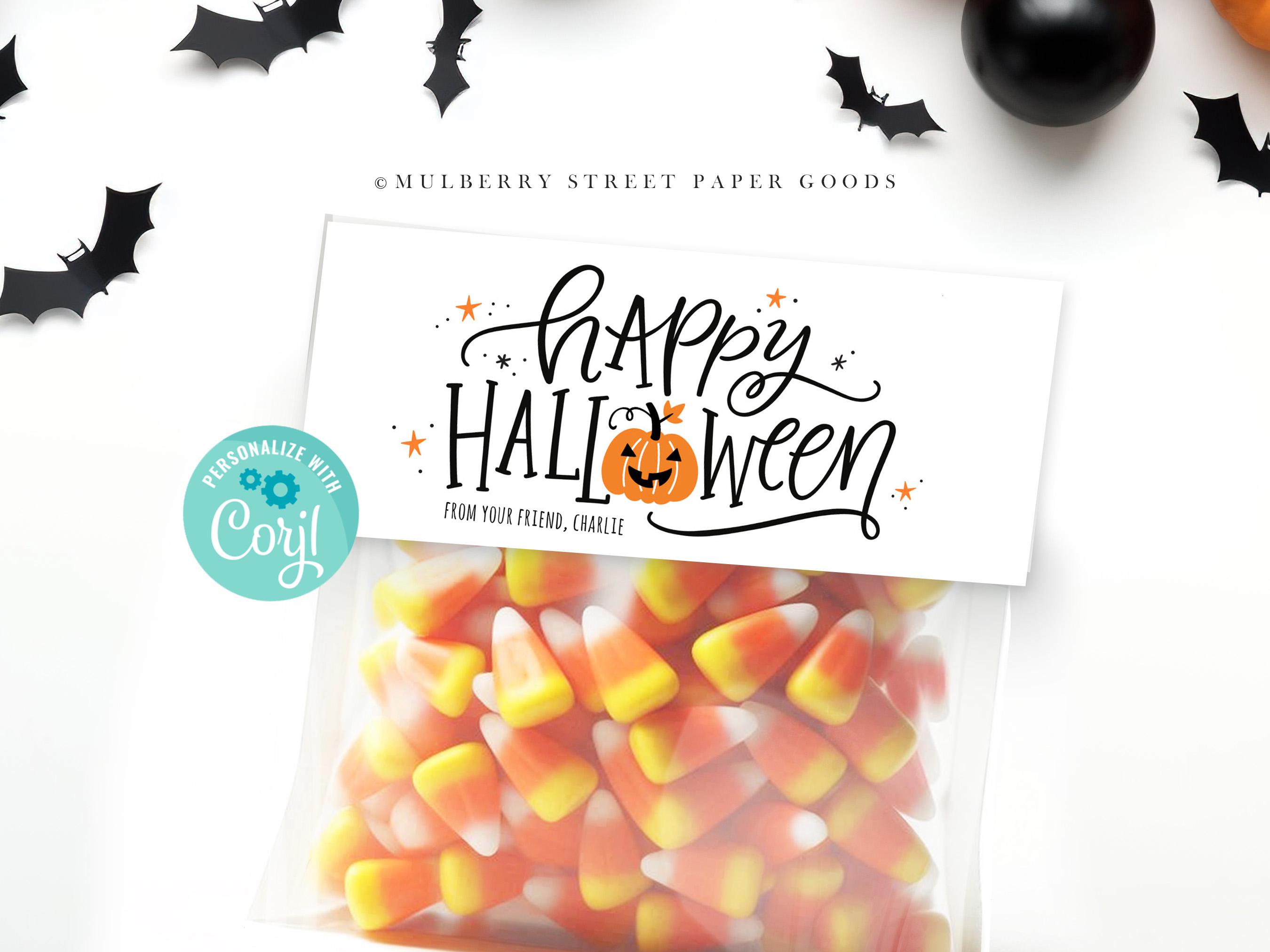 Printable Happy Halloween Bag Topper, Candy Bag Topper, Cookie Bag ...
