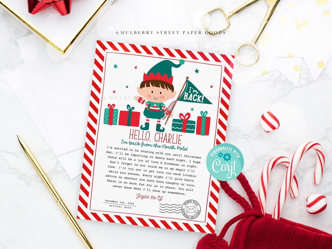 Editable Elf Arrival Letter Template Digital Download Personalized ...