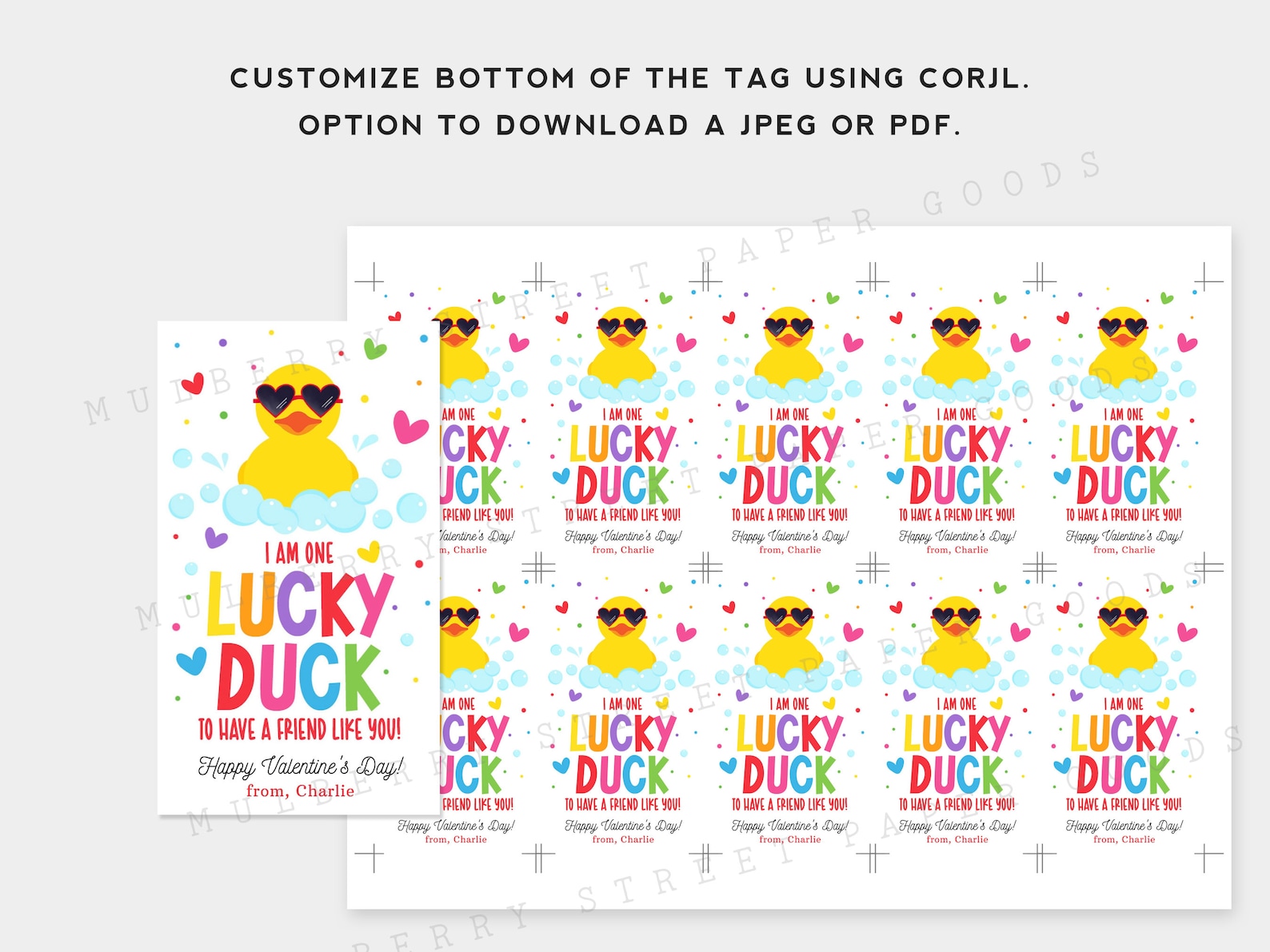 Printable I Am One Lucky Duck to Have a Friend Like You Valentine's Day ...
