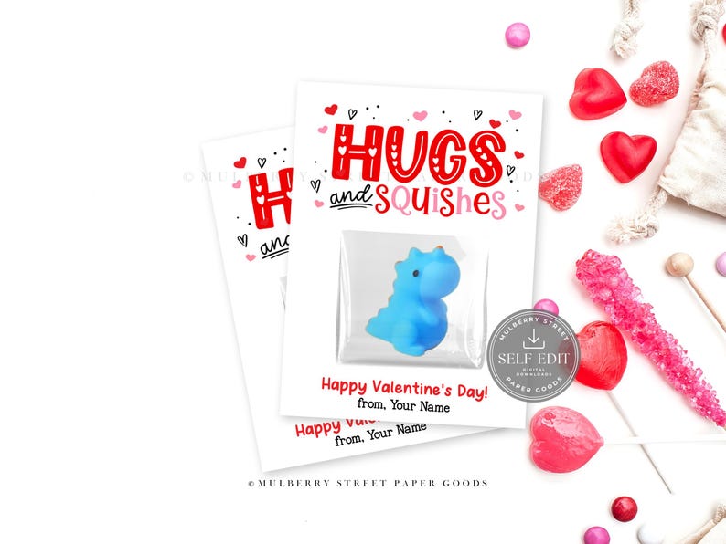 Squishy Toy Valentine Card Printable Digital Download Canva Template ...