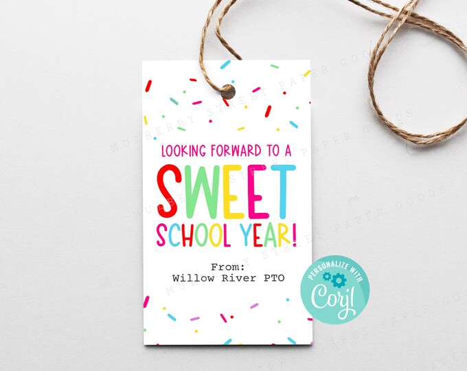 Sweet Year Gift Tag Template, Printable Rainbow Sprinkles Back to ...