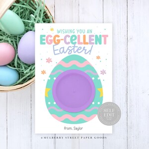 Easter Play Dough Card Holder Printable Doh Easter Canva Template ...