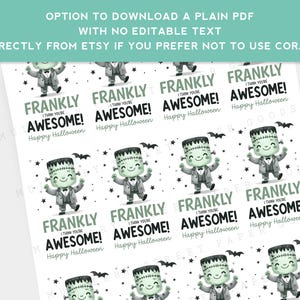 Editable Halloween Gift Tag Instant Download Cute Frankenstein ...