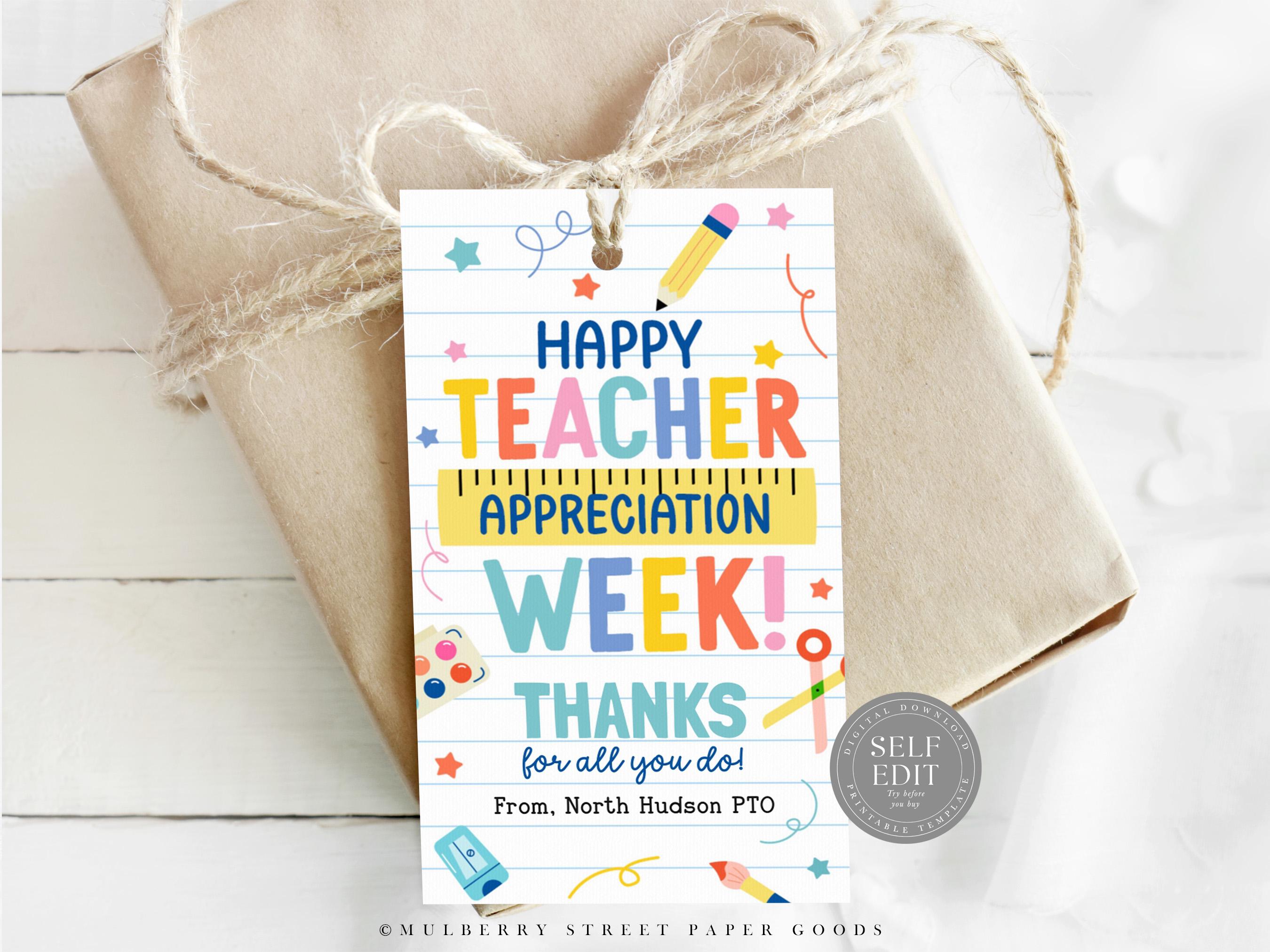 Teacher Appreciation Week Gift Tag Printable Teacher Appreciation ...