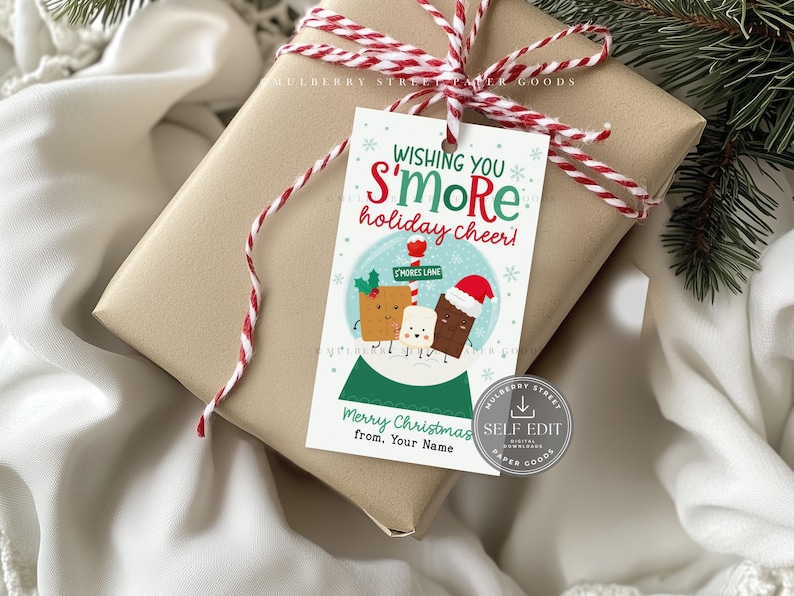 Christmas S'mores Gift Tag Printable Digital Download Holiday Treat ...