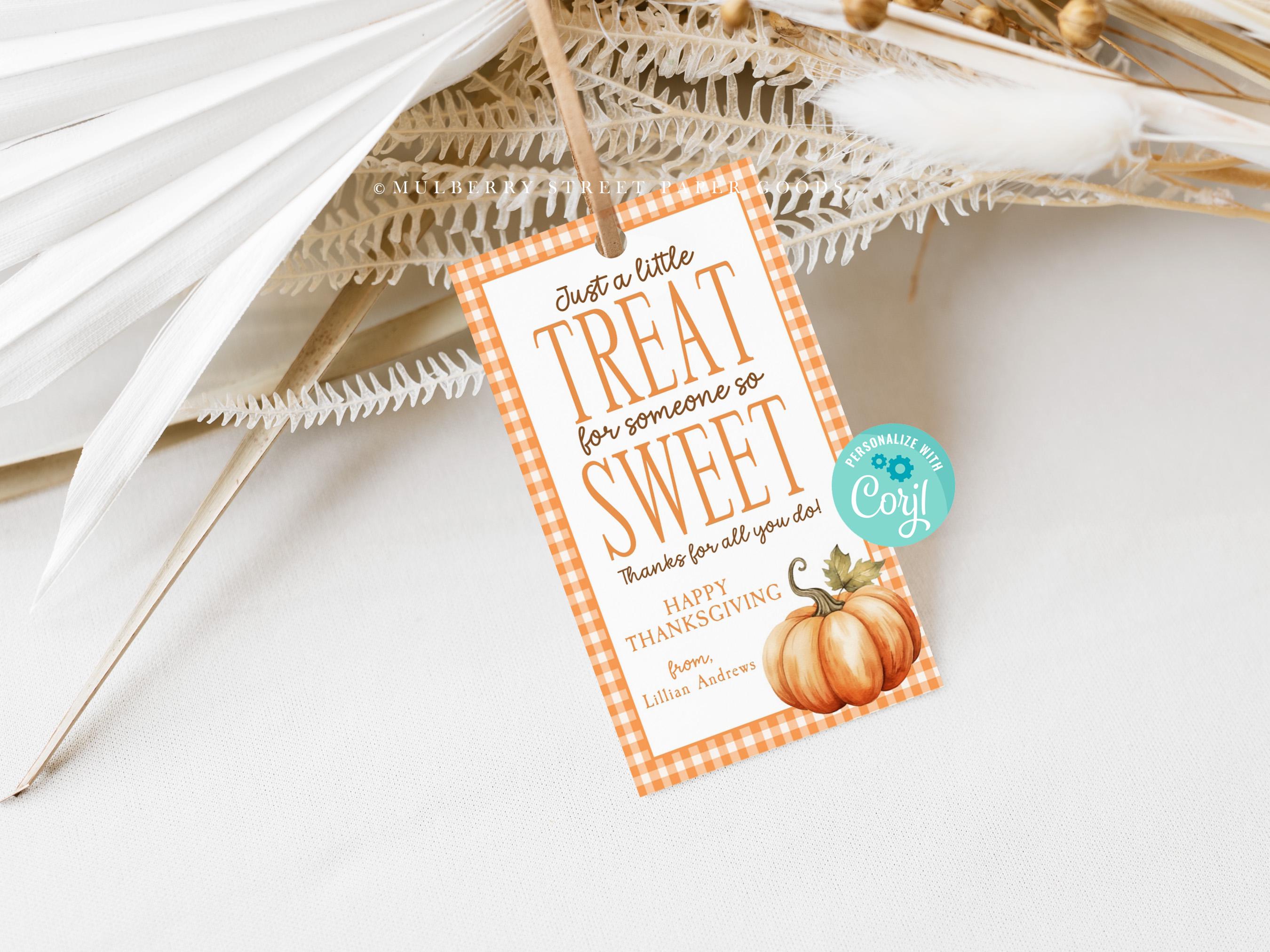 Editable Fall Gift Tag Printable A Little Treat for Someone Sweet ...