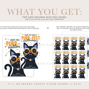 Halloween Favor Tags Printable Cute Cat Halloween Trick or Treat Gift ...