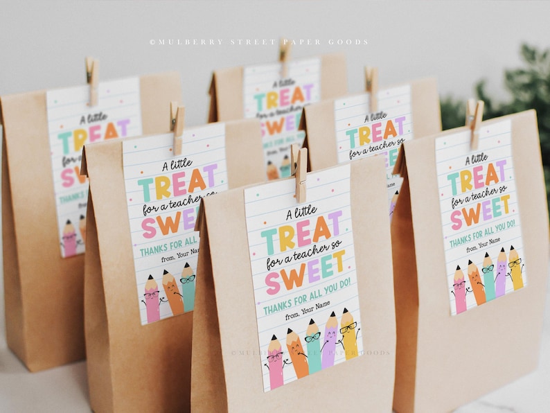 Teacher Appreciation Gift Tag Printable Digital Download Sweet Treat ...