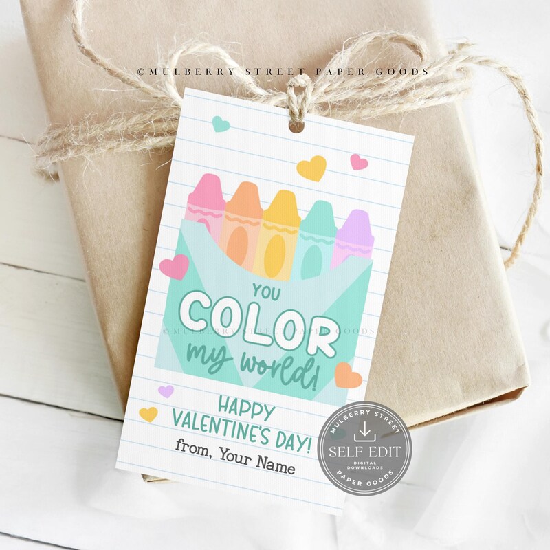 Valentines Crayons Tags - Etsy