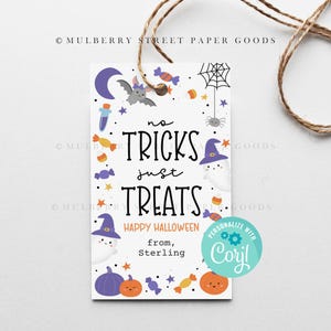 Editable Halloween Gift Tag Printable Halloween Party Favor Halloween ...