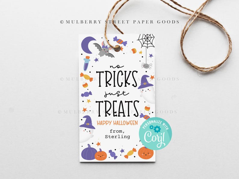Editable Halloween Gift Tag Printable Halloween Party Favor Halloween ...