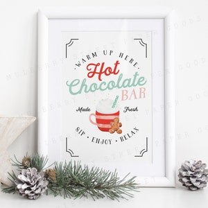 Printable Hot Chocolate Bar Sign, Instant Download Hot Cocoa Tray Print ...