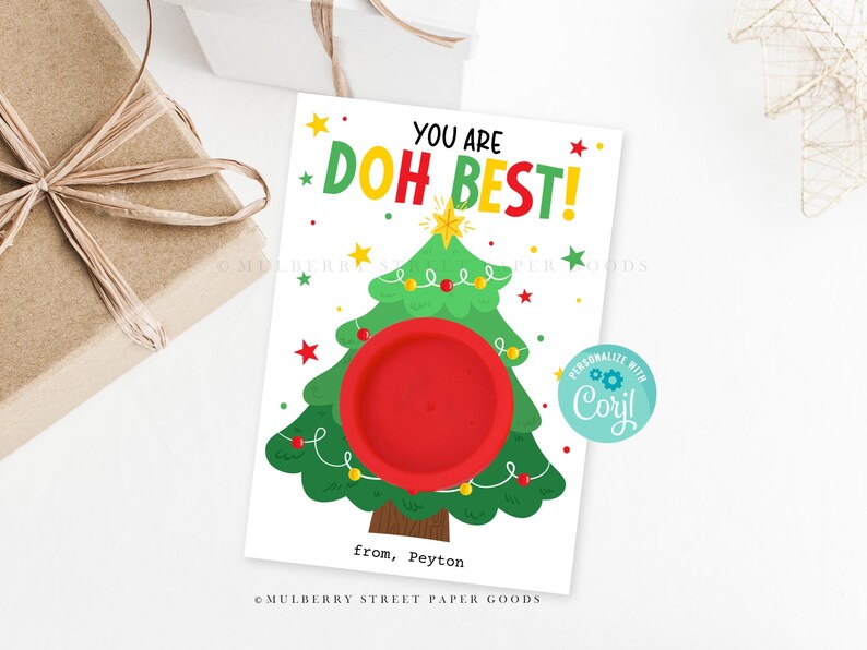 Christmas Tree Play Dough Card Holder Template Instant Download ...