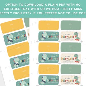 Printable Dinosaur Valentine's Day Treat Bag Topper, Instant Download 3 ...