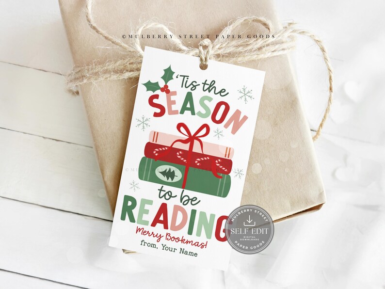 Christmas Book Gift Tag Printable Digital Download Canva Favorite ...
