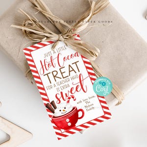 Teacher Hot Cocoa Gift Tag Digital Download Printable Holiday Hot ...
