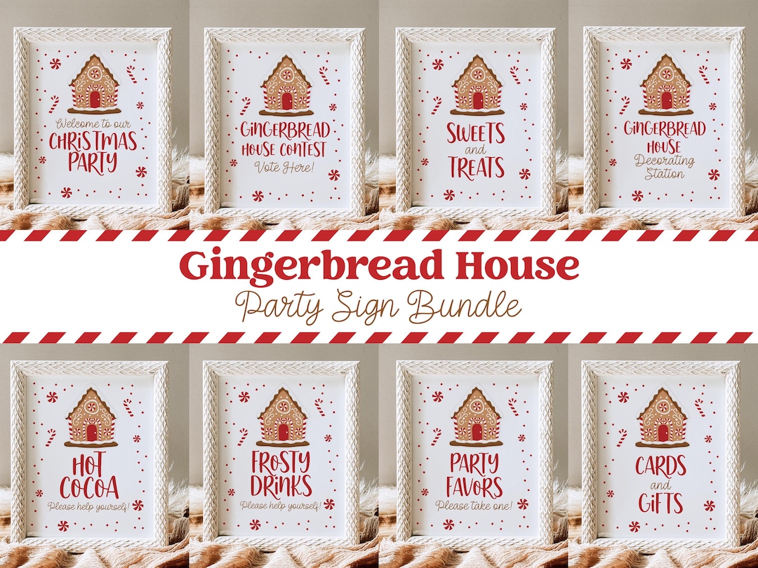 Instant Download Gingerbread House Party Table Sign Printables Set of 8 ...