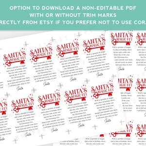 Printable Santa's Magic Key Tag, Christmas Tradition Santa's Magical ...