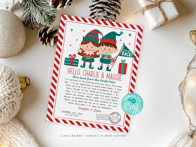 Editable Elf Arrival Letter Template We're Back Christmas Elf Letter ...