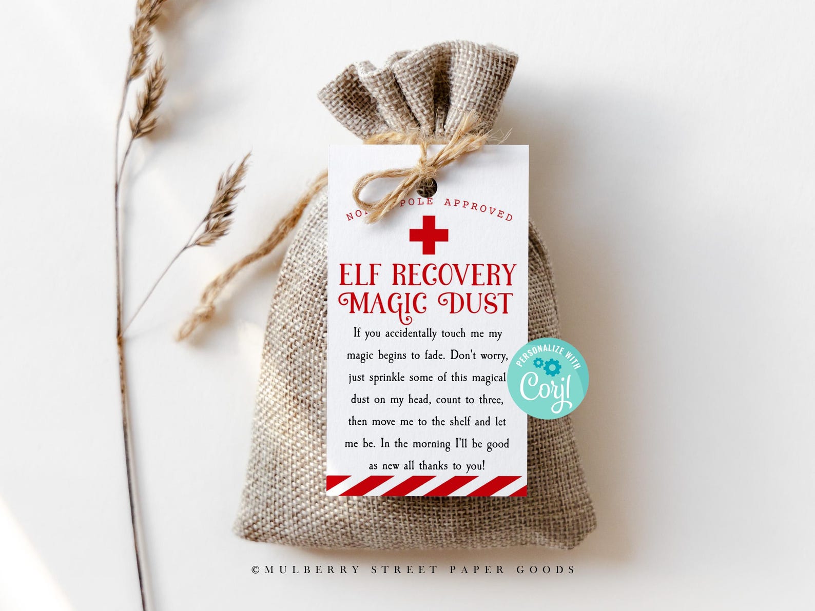 Editable Elf Magic Dust Printable Gift Tag Christmas Elf Magical Dust ...