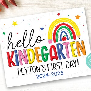First Day of Kindergarten Sign Printable Digital Instant Download ...