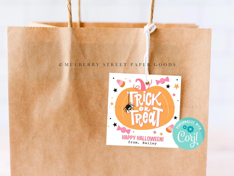 Instant Download Halloween Tag Printable Trick or Treat Tag Halloween ...