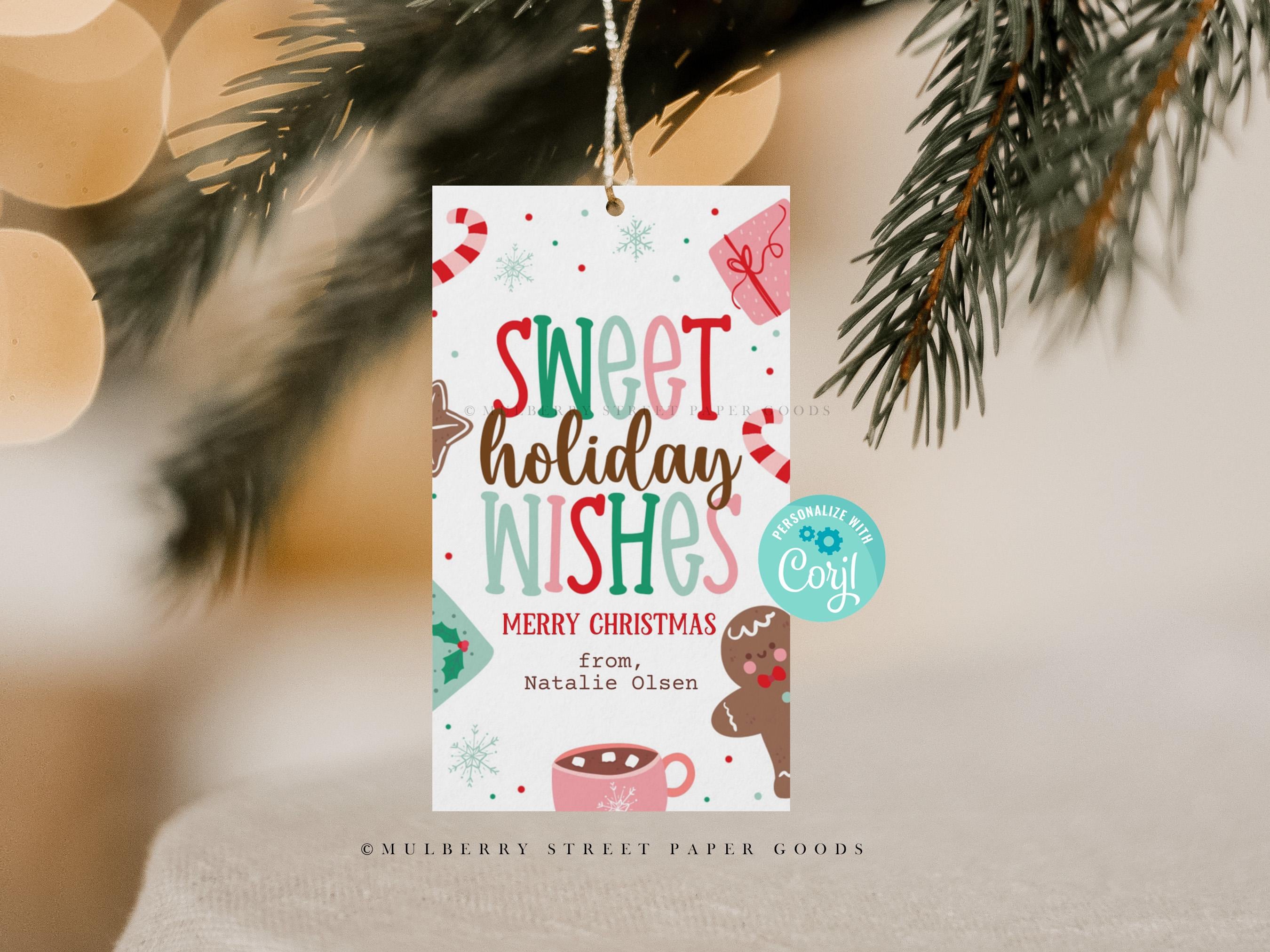 Sweet Holiday Wishes Gift Tag Printable Christmas Cookies Hot Cocoa ...