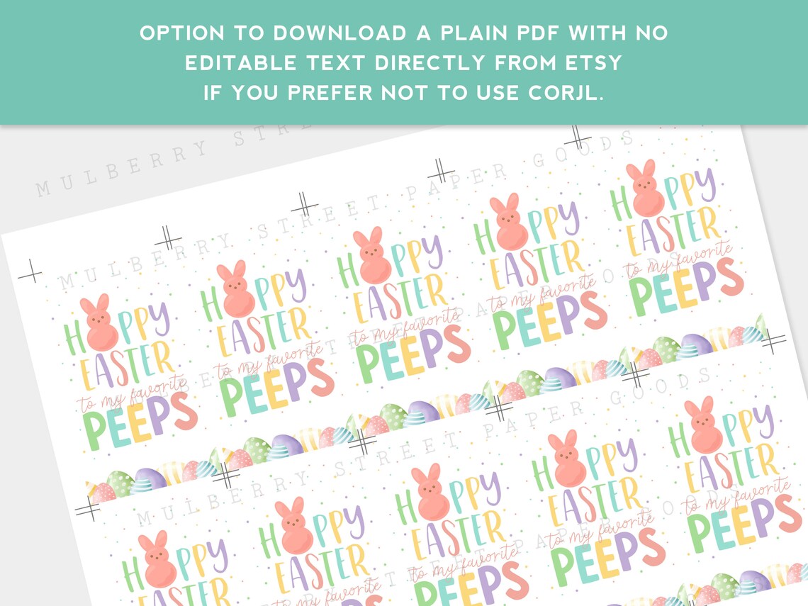 Printable Hoppy Easter to My Favorite Peeps Gift Tag Instant - Etsy