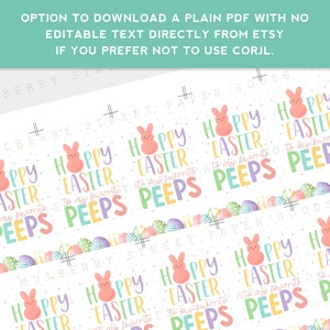 Printable Hoppy Easter to My Favorite Peeps Gift Tag, Instant Download ...