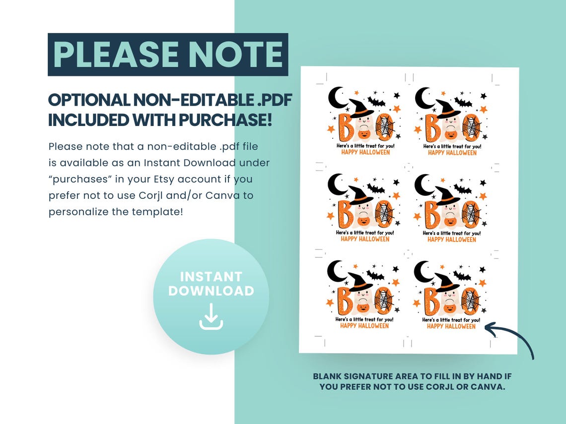 Editable Halloween Gift Tag Canva Template Digital Download Printable ...