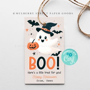 Printable Halloween Treat Bag Tags Cute Ghost Halloween Trick or Treat ...