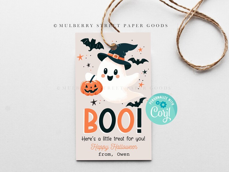 Printable Halloween Treat Bag Tags Cute Ghost Halloween Trick or Treat ...