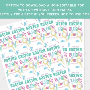 Printable Easter Bubbles Gift Tag, Hope Your Easter is Bubbles of Fun ...